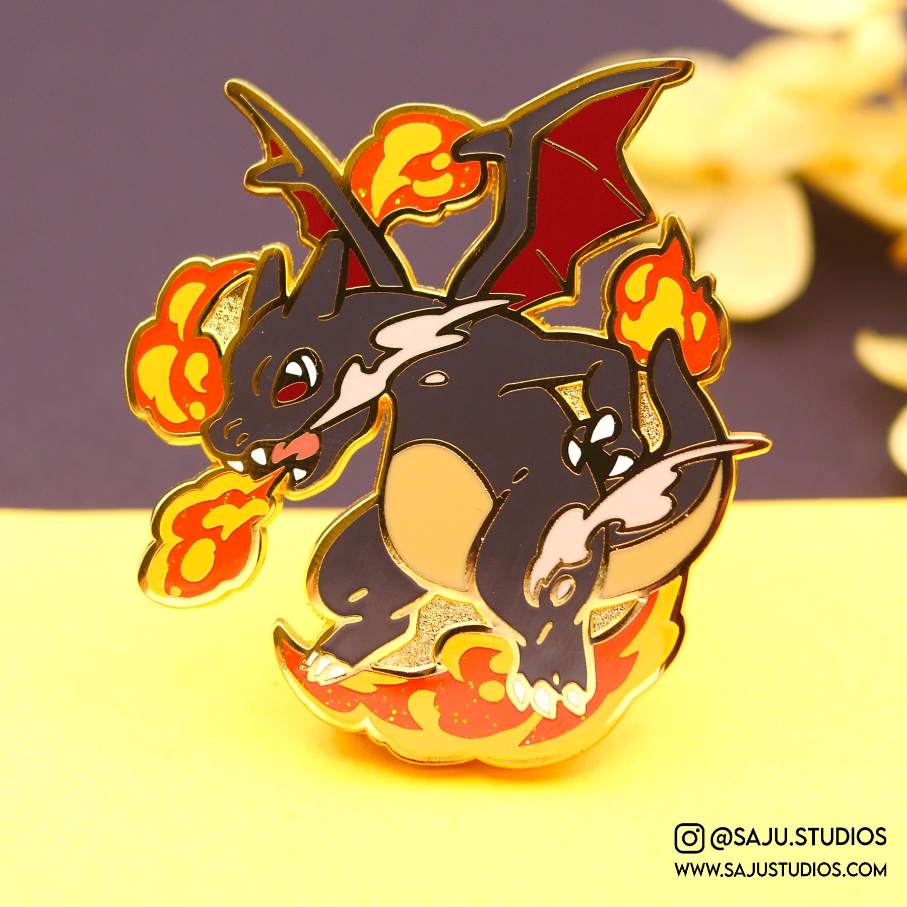 Shiny Dragon Enamel Pin – SAJU Studios